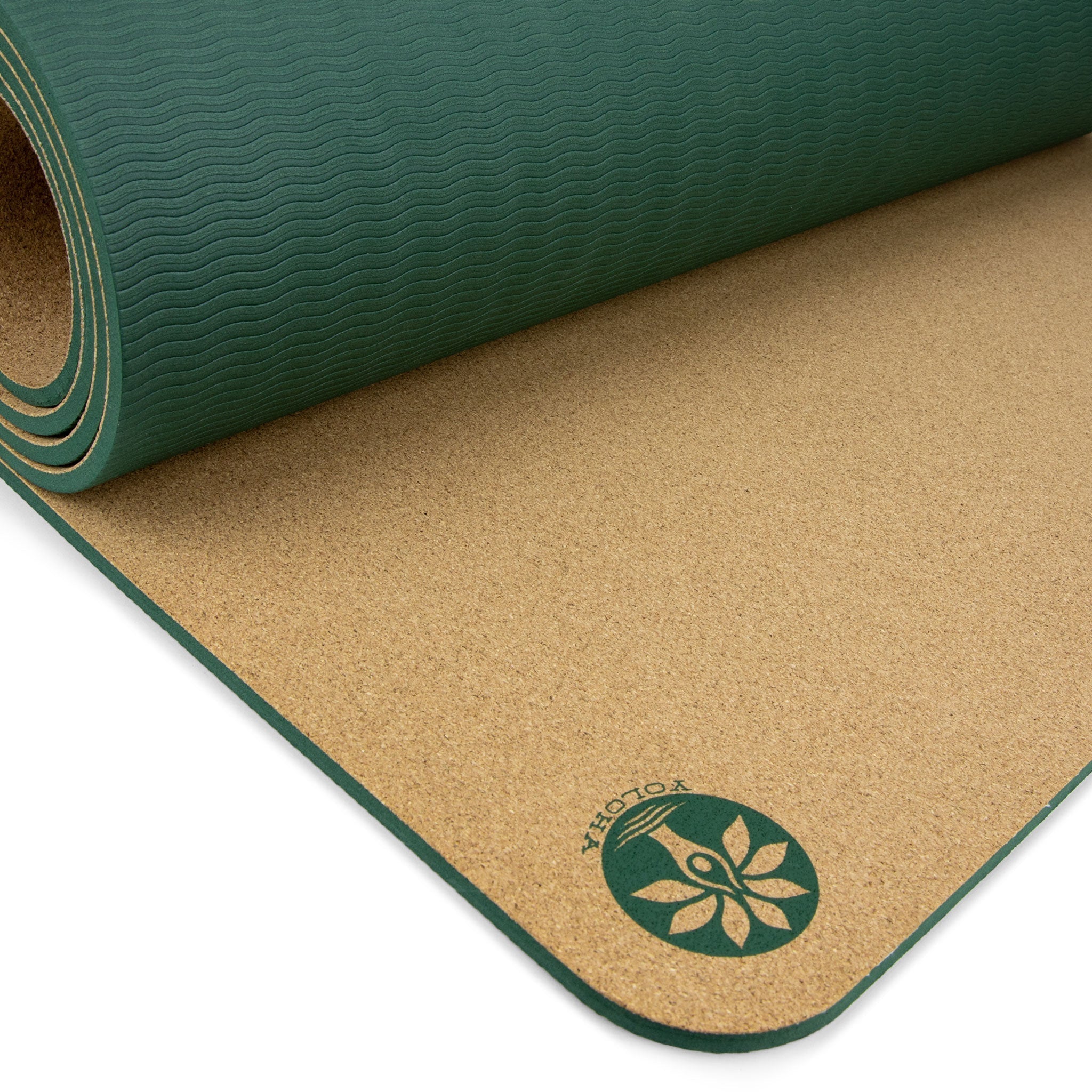 Aura Cork Yoga Mat with Floral Alignment Design | Extra Supportive ...