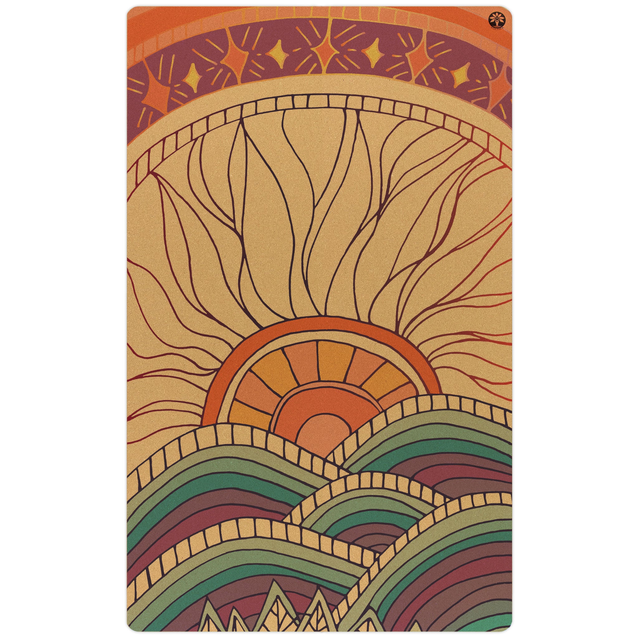 Unity Extra Large Cork Yoga Mat – Vibrant Mountain Design, Non-Slip ...