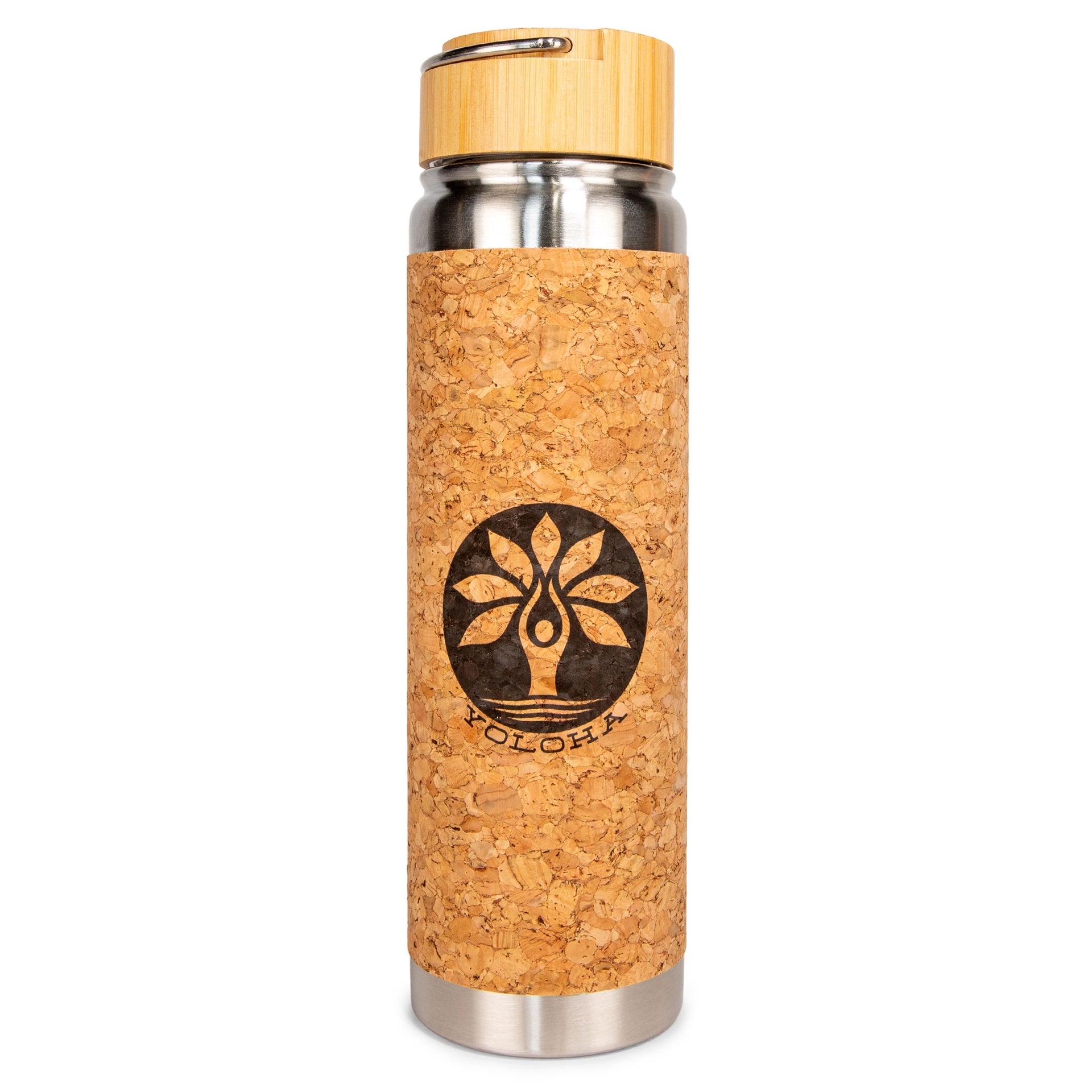 The Best Cork Water Bottle - 24oz Insulated Stainless Steel – Yoloha Yoga